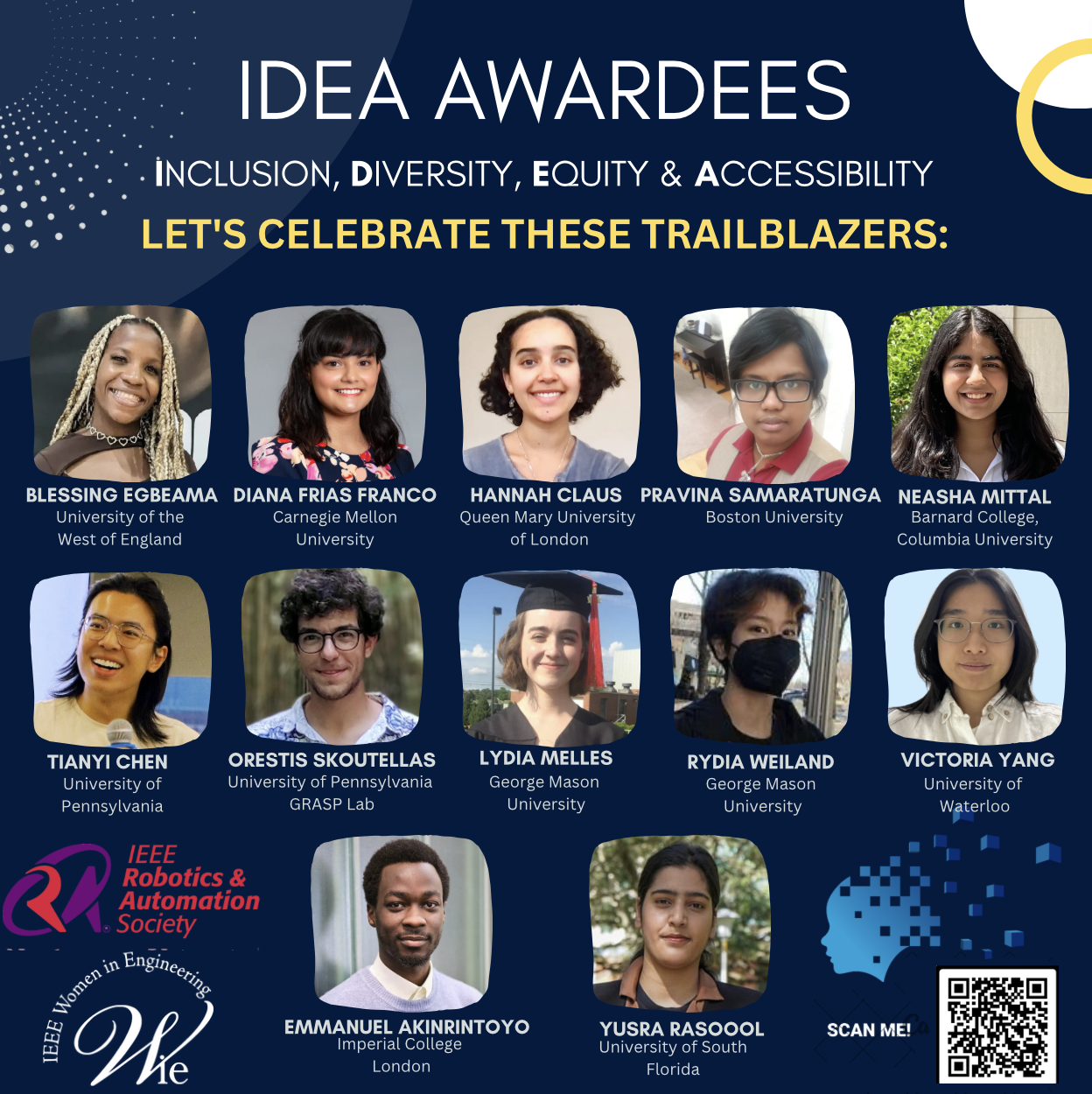 Congratulations to the IDEA Grant Awardees at Humanoids 2023 - IEEE ...
